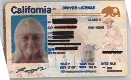 FAKE California driver’s license with the suspect’s photo | Bullhead ...
